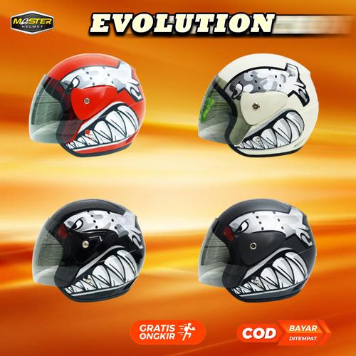 Jual HELM HALF FACE EVOLUTION MOTIF BULLET GREY MIRIP GM EVO HELM ...