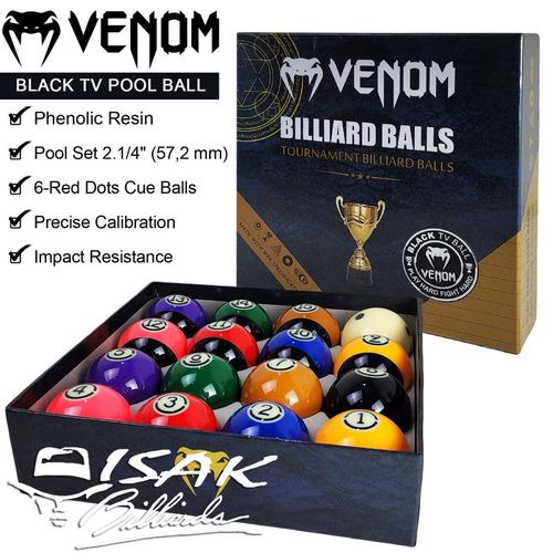Jual Venom Black TV Ball 2.1/4" | Bola Besar Billiard Pool Set 6 Dots ...