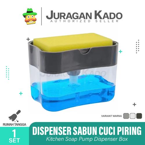 Jual Dispenser Sabun Cuci Piring + Spons / Tempat Sponge Wadah Kotak ...