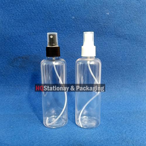 Jual botol plastik boston round 250 ml + tutup spray hitam/putih ...