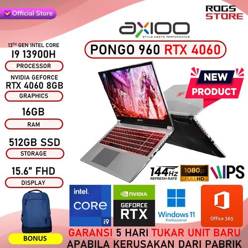 Promo AXIOO PONGO 960 CORE I9 13900H RTX4060 16GB 512GB W11PRO 15"FHD ...