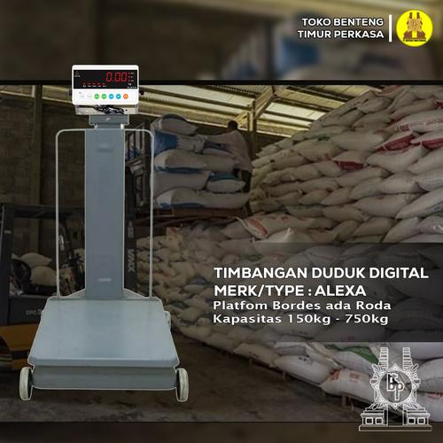 Jual Timbangan duduk digital merk alexa kap 100-750kg ada roda+pagar ...