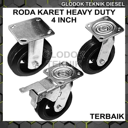 Jual Roda Karet Etalase Troli Trolley 4" INCH HEAVY DUTY Rem Hidup Mati ...