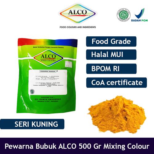 Jual Pewarna Makanan Kue Bubuk ALCO 500 gr Mixing Colour Warna Kuning ...