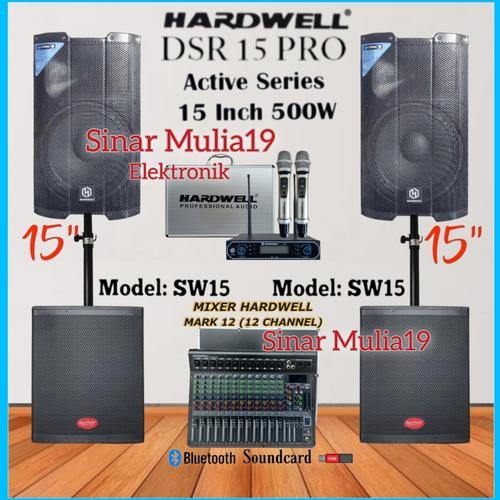 Jual PAKET SOUND SPEAKER HARDWELL DSR 15 PRO 2 SUBWOOFER BARETONE SW15 ...
