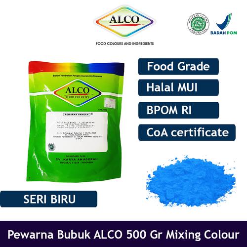 Jual Pewarna Makanan Kue Bubuk ALCO 500 gr Mixing Colour Warna Biru ...