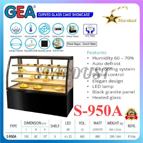 Jual GEA S-950A Curved Glass Cake Showcase / Showcase Kue Cembung ...