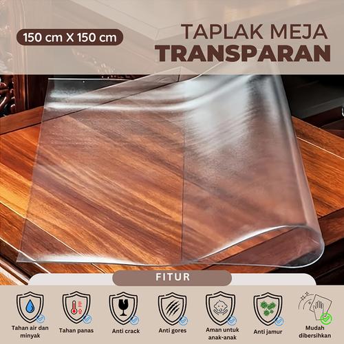 Jual Taplak Meja Plastik Mika PVC / Taplak Meja Jernih Transparan Taplak - 60Cm X 100Cm - Kab ...