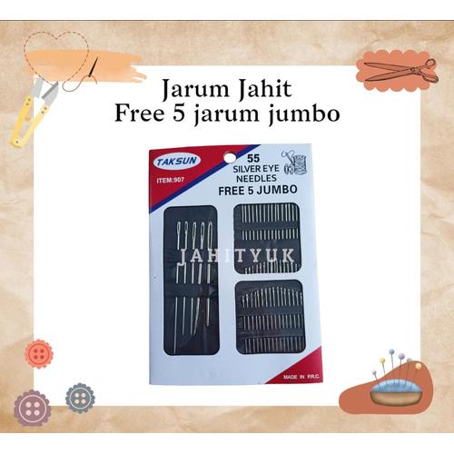Jual Jarum Jahit Tangan (50 Pcs + 5 EXTRA Jarum Besar) / Jarum Jahit ...