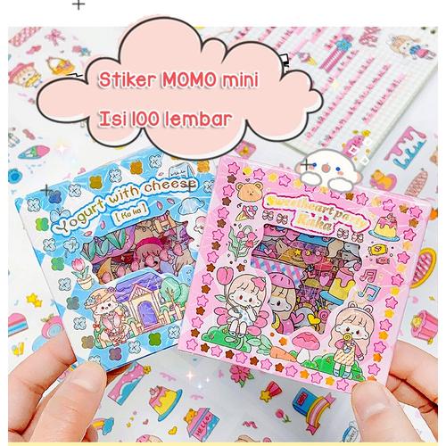 Jual Isi 100 Lembar Mini Momo Sticker Korea Kartun Lucu ala Korea Anti ...