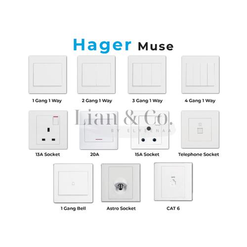 Jual Hager Muse Switch Socket Stop Kontak Schuko Saklar Lampu 1G 2G 3G ...