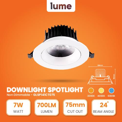 Jual Lume Led Downlight Spotlight COB 7 Watt 220V GLSP141CT075 - 3000K ...