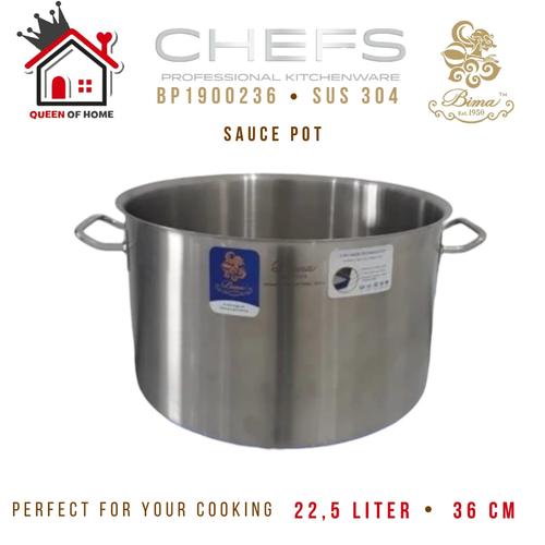 Jual Bima Chefs Sauce Pot 36cm 3-Ply SUS 304 22.5 Liter BP1900236 ...