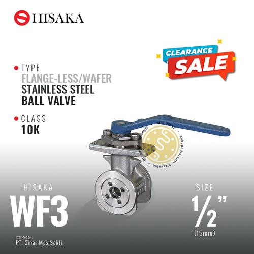 Promo Ball Valve Flange-Less / Wafer , HISAKA Fig. WF3 , 1/2" - 15A ...