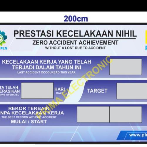 Jual HSE Board Digital 200x120 - Papan info Kecelakaan Kerja Safety ...
