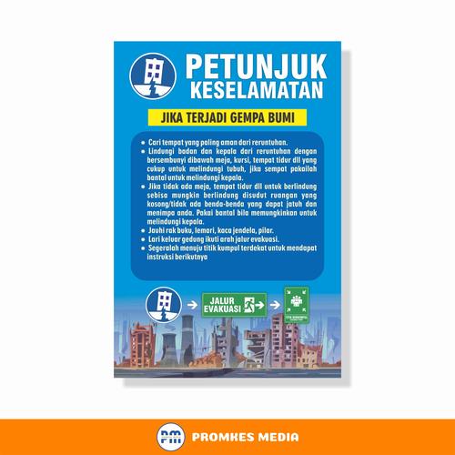 Jual Poster Petunjuk Keselamatan Gempa Bumi - Kota Yogyakarta - Promkes ...