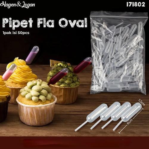 Jual Pipet mini plastik pipet fla pudding pipet cupcake - oval ...