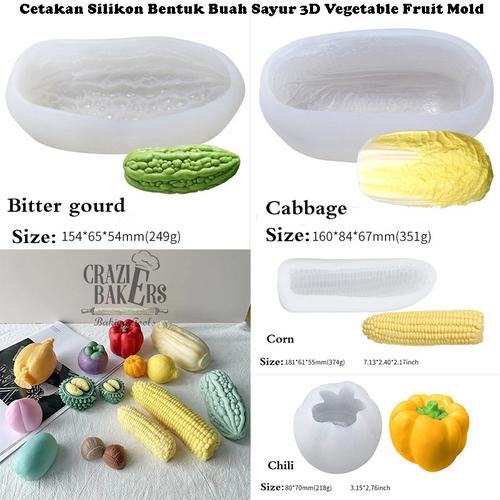 Jual Cetakan Silikon Bentuk Buah Sayur 3D Vegetable Fruit Mold ...