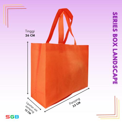 Jual Tas Spunbond Handle Box Model Landscape uk 32x26x12 / Goodie Bag ...