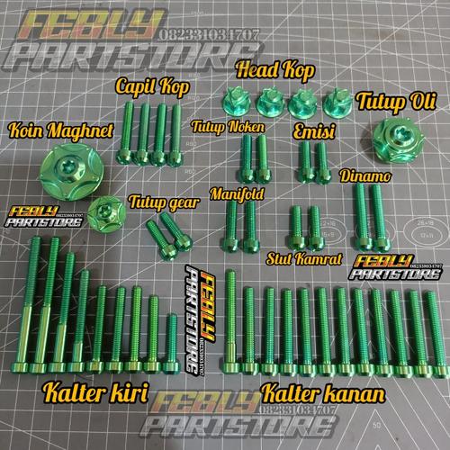 Jual BAUT TITANIUM MESIN CB GL MP TIGER GL 100 TITANIUM BLOK MESIN SET ...