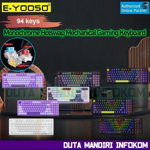 Jual E-yooso Z94 - 98% Monochrome Hotswap Mechanical Gaming Keyboard I ...