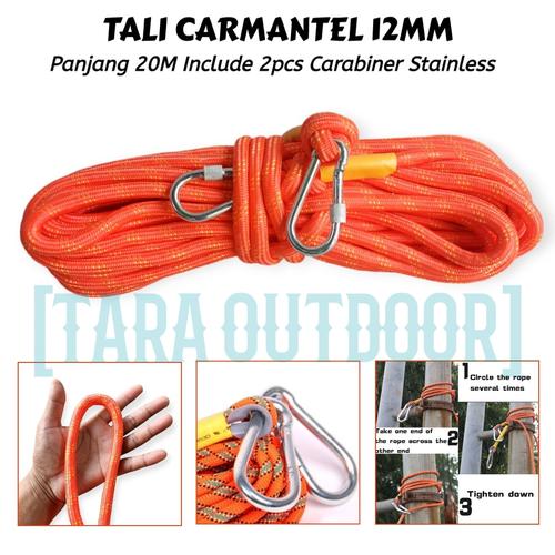 Jual tali karmantel rescue paracord panjat tebing 12mm orange - Jakarta ...