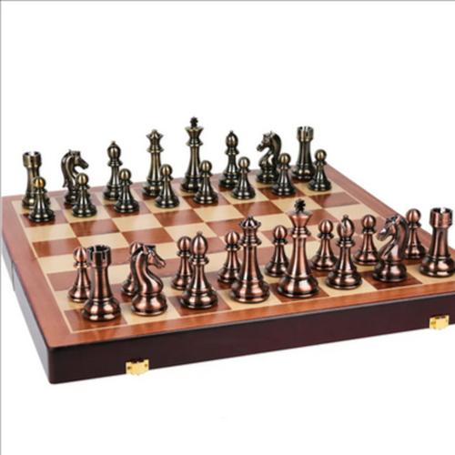 Jual Catur Logam Set Permainan Pikiran Papan Catur Kayu Mewah Chess ...