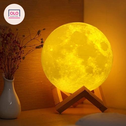 Jual Lampu Tidur 3D Printed Moon Night Light Lamp Dekorasi Kamar 18 cm ...