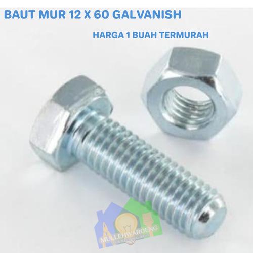 Jual BAUT MUR 12 X 60 / BAUT MUR GALVANIS 12 X 60 / BAUT MUR MURAH M12 ...