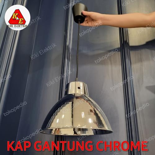 Jual Kap Lampu Gantung Chrome Aluminium Kilap + Fitting Jerman E27 PVC - 30 cm - Jakarta Pusat ...