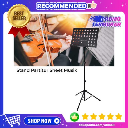 Promo Stand Partitur Musik Note Buku Sheet Holder Foldable Tripod ...
