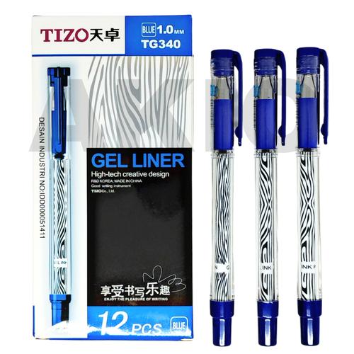 Jual Bolpoin Gel TIZO 1.0 mm BIRU Pulpen Ballpoint Bolpen Pena ...