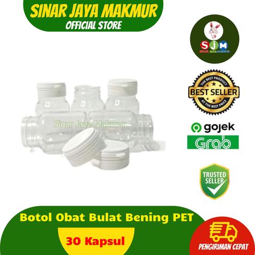 Jual Gojek Grab Instant Botol obat 30 Kapsul Bulat Bening PET - Kab ...