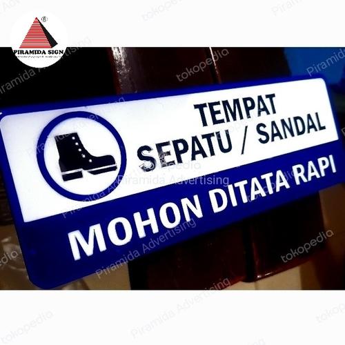 Jual sign tulisan akrilik sign tulisan tempat alas kaki sandal sepatu ...