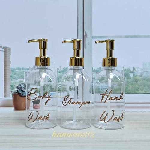 Jual BOTOL SABUN CAIR AESTHETIC GOLD LUXURY 250ML CLEAR OVAL LUCU ...