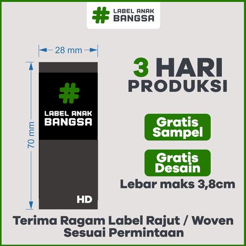 Jual Label Rajut / Woven Label Lebar 3 cm HD - Jakarta Utara - Label ...