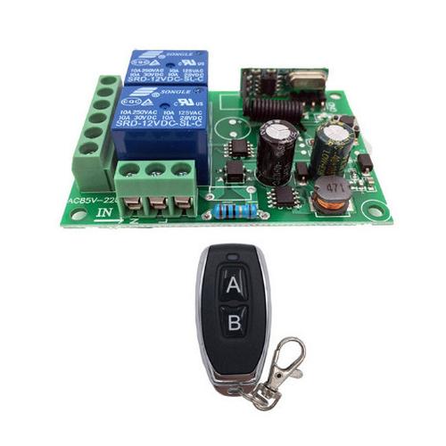 Jual 433 MHz RF Remote Control AC 220V 10A 2 Channel Relay Receiver ...