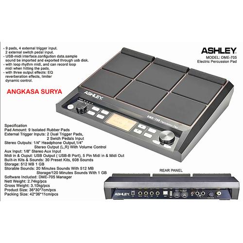 Jual Drum Electrik Ashley DME 705 ELECTRIC PERCUSSION PAD ORIGINAL ...