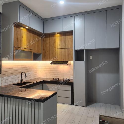 Jual kitchen set minimalis full plafon/kitchen set dapur lampu HPL ...