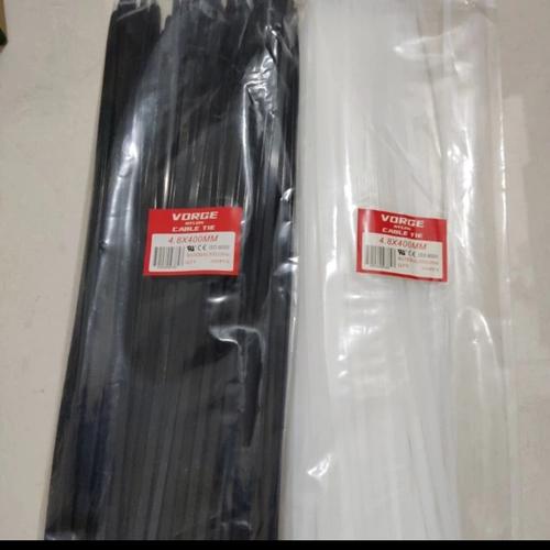 Jual kabel Ties / Cable ties Merk Fort atau sunlux 4.8x400 Putih hitam ...