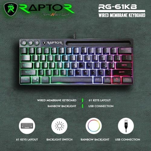 Jual Keyboard Gaming Raptor RG-61KB USB Wired Rainbow RGB Light 61 Keys ...
