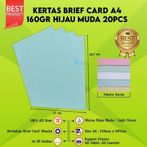 Jual Kertas / Karton BC (brief card) / Manila Putih dan Warna A4 160 ...