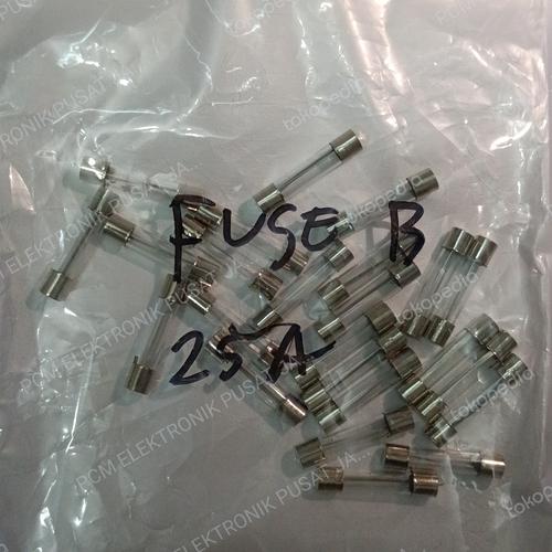 Jual 2483 fuse sekering sikring fius 6x30 besar kaca glass 25a 25ampere ...