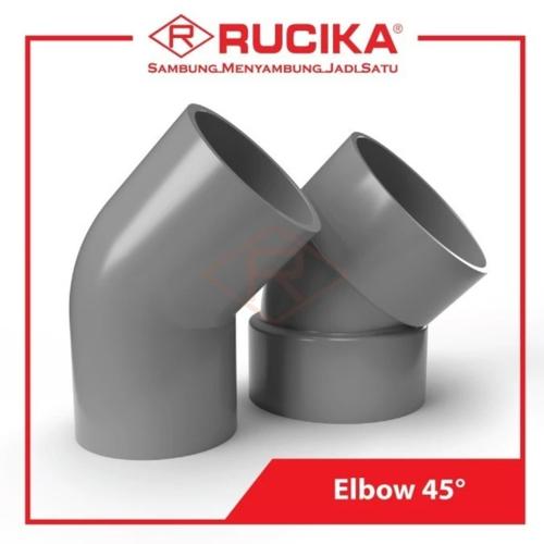 Jual Keni 45° D derajat Rucika Elbow Knee L Fitting PVC Sambungan Pipa Knie - 4" D - Kota ...