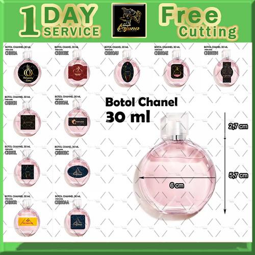 Promo Stiker Botol Parfum Ch Chanel 30 ml Bulat Parfume Sticker Label ...