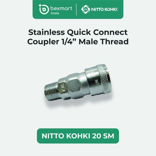 Jual Quick Coupler Coupling Stainless 20 SM Nitto Kohki Drat Luar 1/4 ...
