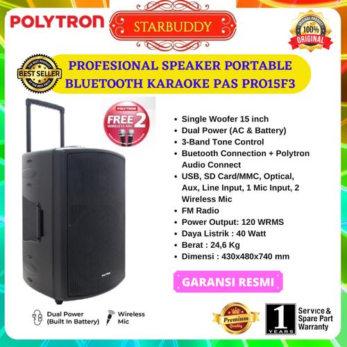 Jual SPEAKER PORTABLE POLYTRON PAS PRO 15F3 BLUETOOTH INDOOR OUTDOOR ...