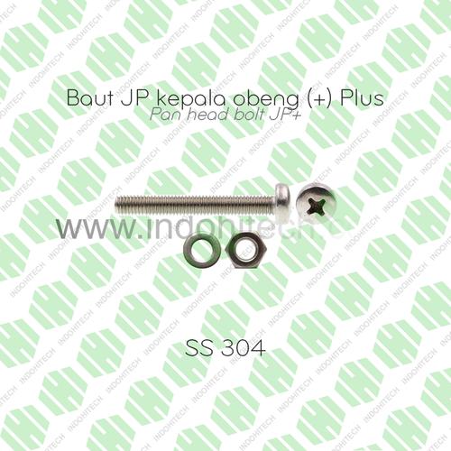 Jual Baut Mur Ring Plat JP M4 x 40 mm (FT) SS304 pan head machine screw - Kab. Bekasi ...