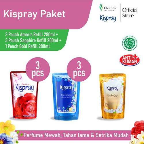 Promo Kispray Paket Refill 3 Pouch Amoris + 3 Pouch Sapphire + 1 Pouch ...