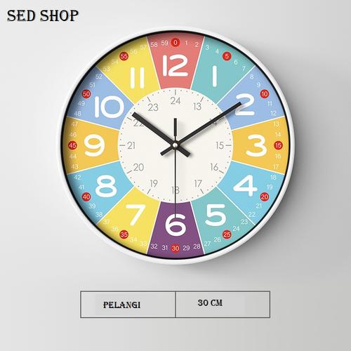 Jual Jam dinding edukasi anak / Jam dinding aesthetic 20-30CM/ Jam ...
